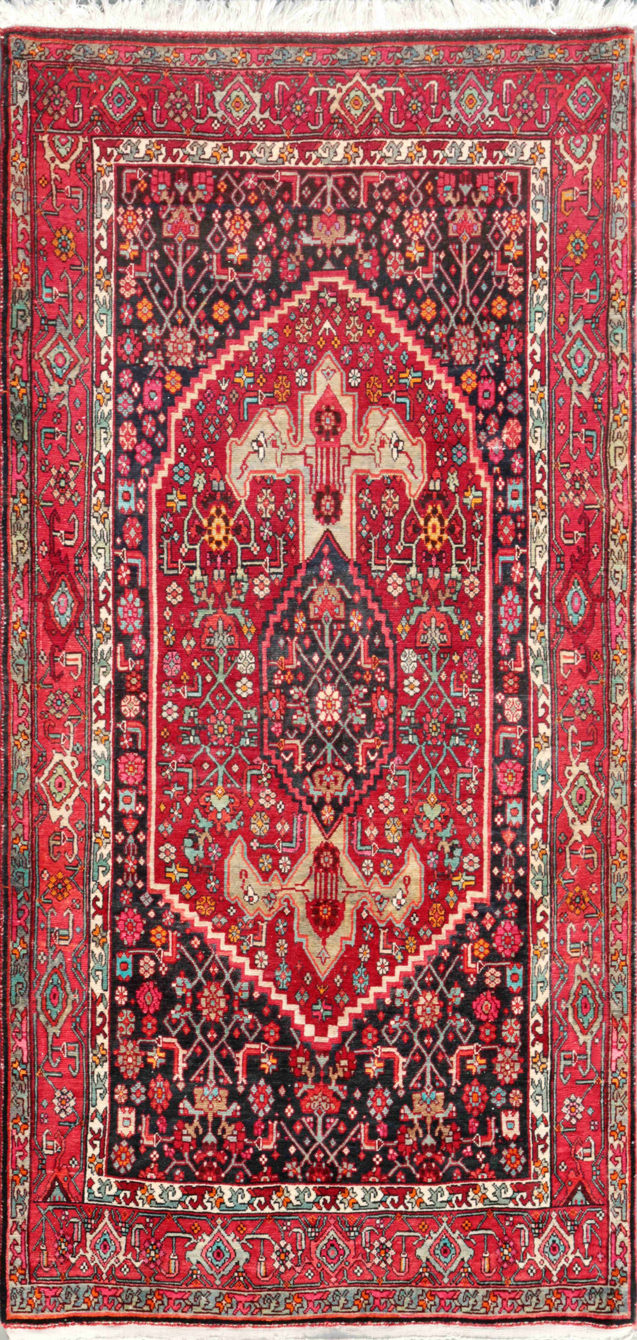 Pasargad One-of-a-Kind Hand-Knotted Red 4'2" x 8'9" Runner Wool Area Rug | Wayfair
